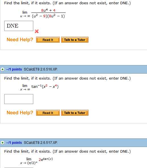 Solved Find The Limit If It Exists If An Answer Does Not