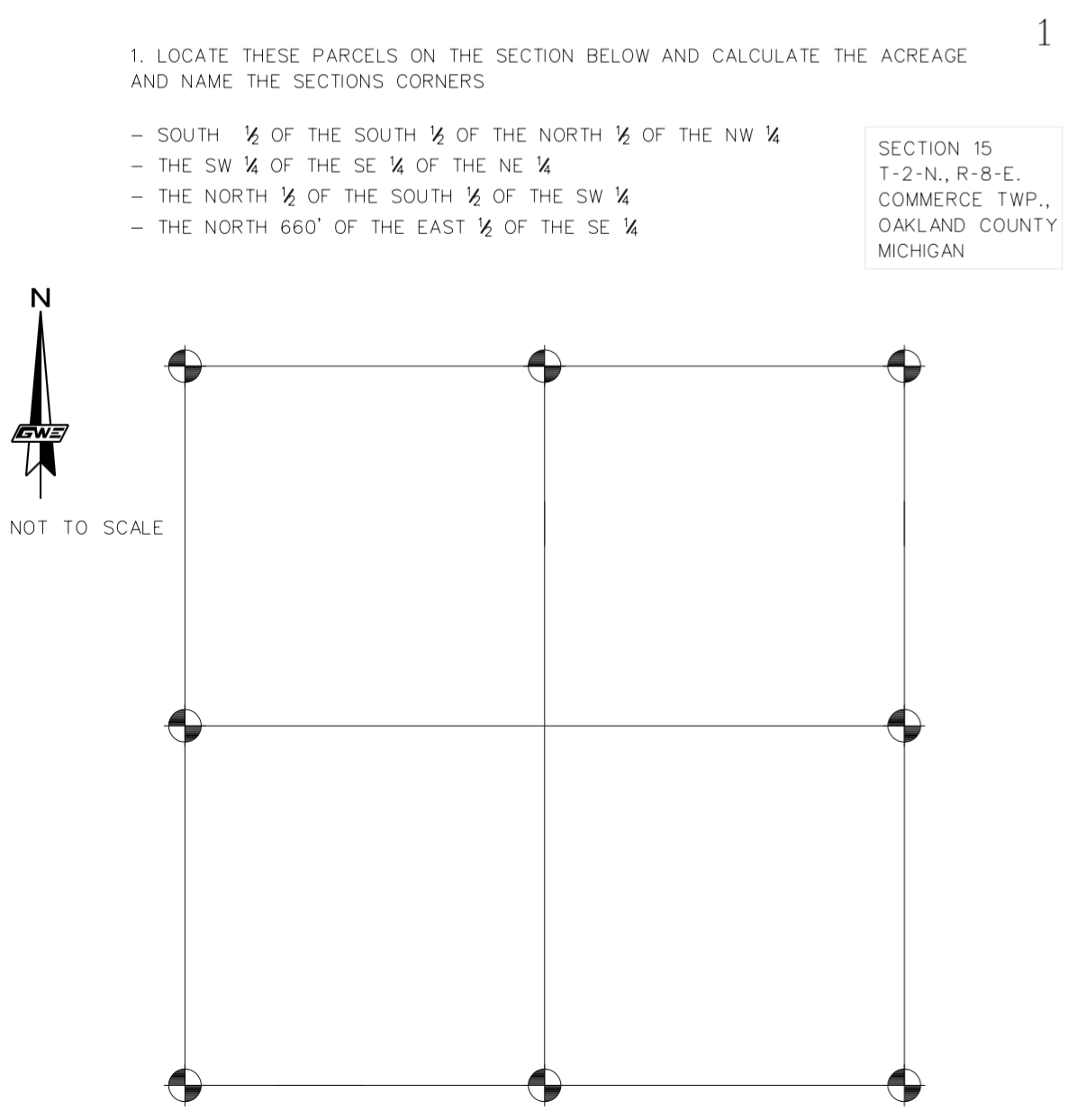 Solved LOCATE THESE PARCELS ON THE SECTION BELOW AND | Chegg.com