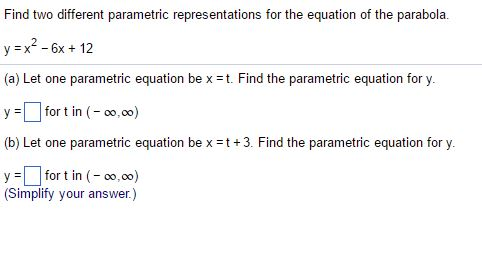 Solved Find two different parametric representations for the | Chegg.com