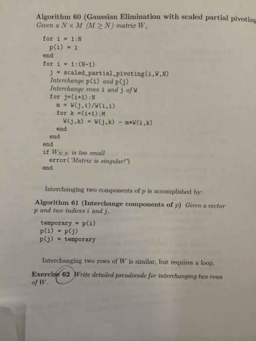 Solved: Numerical Linear Algebra, How To Write The Coding ... | Chegg.com