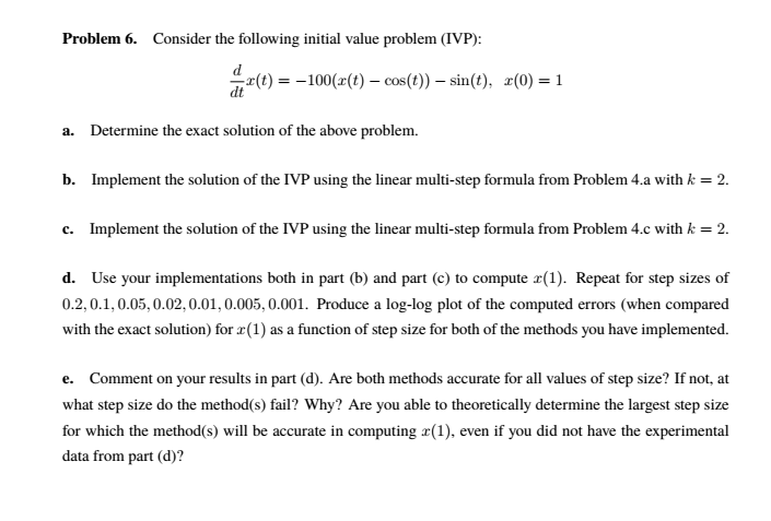 Solved Consider the following initial value problem (IVP) | Chegg.com