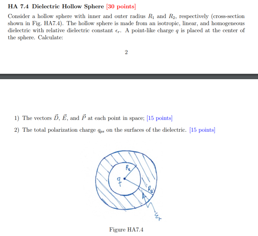 Solved Consider a hollow sphere with inner and outer radius | Chegg.com