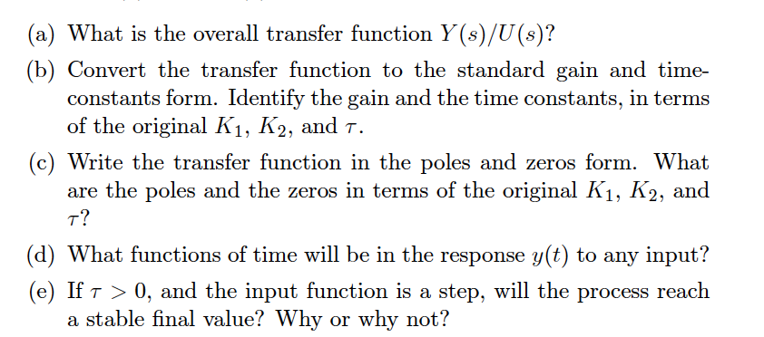 Solved 6.6 A process consists of an integrating element | Chegg.com