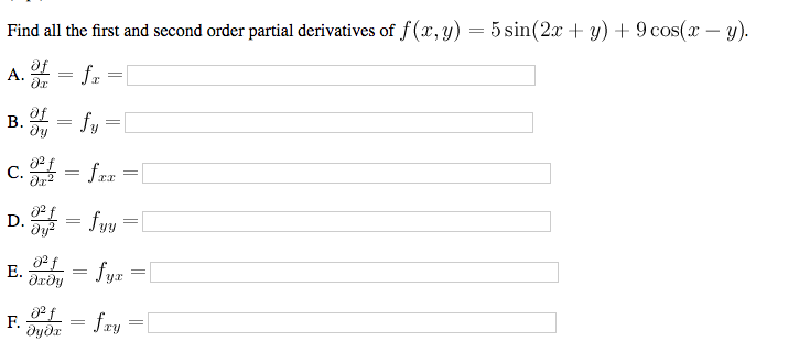Solved Find all the first and second order partial | Chegg.com