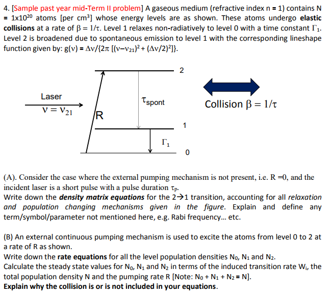 4. [Sample past year mid-Term II problem] A gaseous | Chegg.com