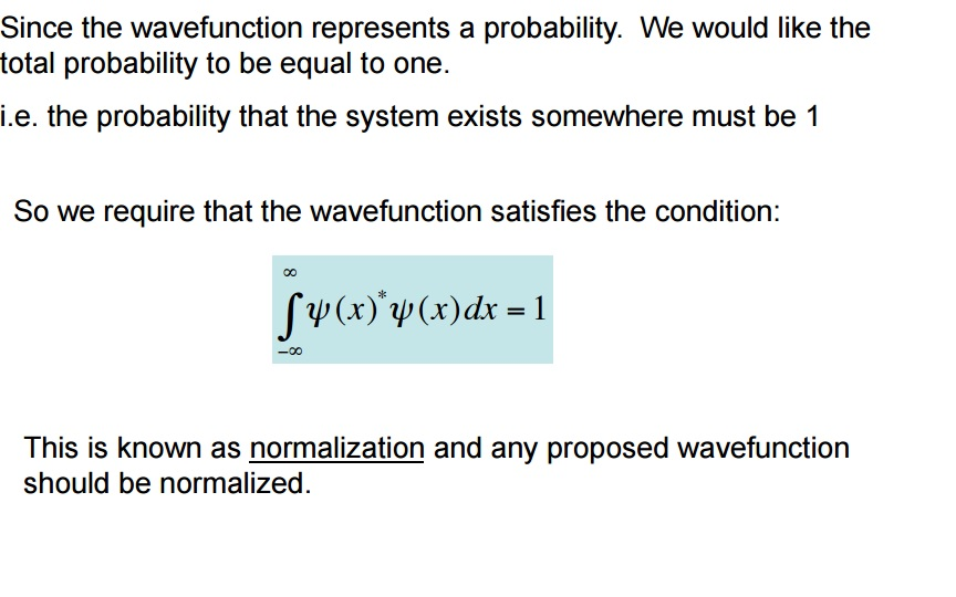 Since the wavefunction represents a probability. We | Chegg.com