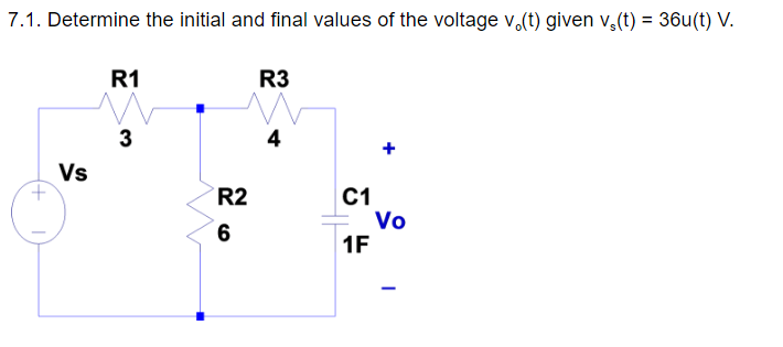 Solved Determine the initial and final values of the voltage | Chegg.com Solved Determine the initial and final values of the voltage | Chegg.com