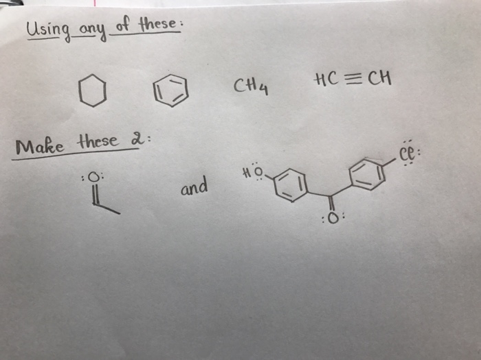 Solved using any of these Make these a: CH4 HC CH O | Chegg.com
