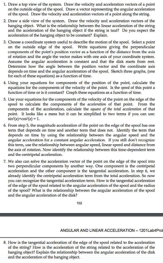Solved This is an angular and linear acceleration problem. | Chegg.com