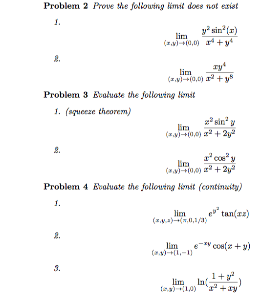 Solved Prove the following limit does not exist lim_(x, y) | Chegg.com