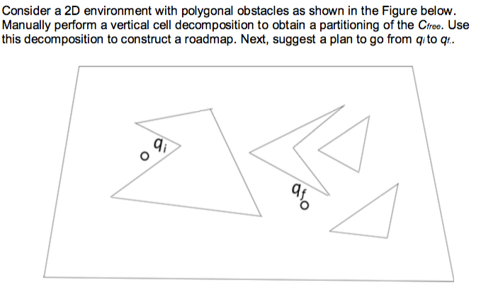 Solved Consider a 2D environment with polygonal obstacles as | Chegg.com