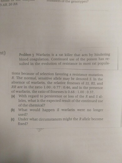 Solved Hümbers of the genotypes? AB, 20 BB nt) Problem 3 | Chegg.com
