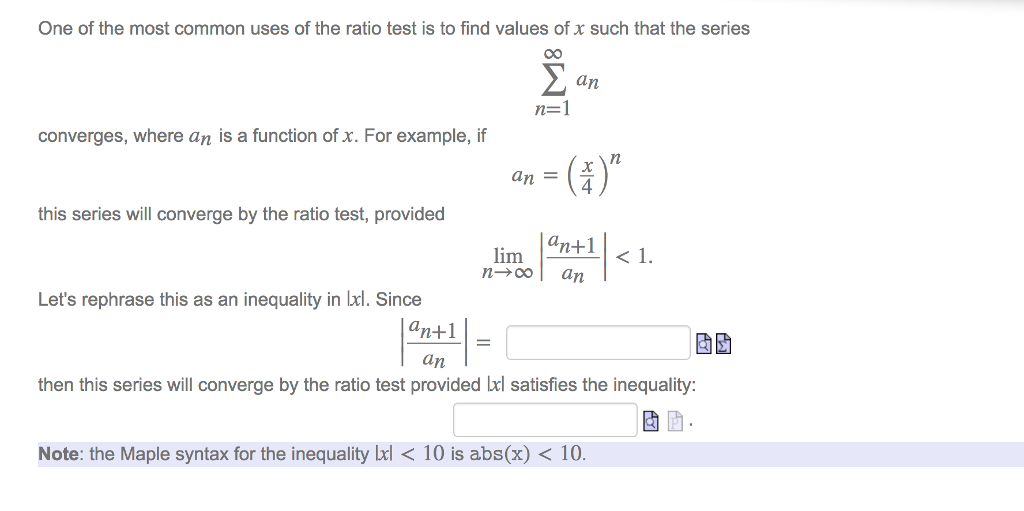 Solved One of the most common uses of the ratio test is to | Chegg.com