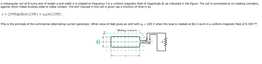 Solved A rectangular coil of N turns and of length a and | Chegg.com