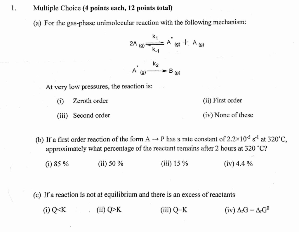 Solved 1.Multiple Choice (4 points each, 12 points total) | Chegg.com