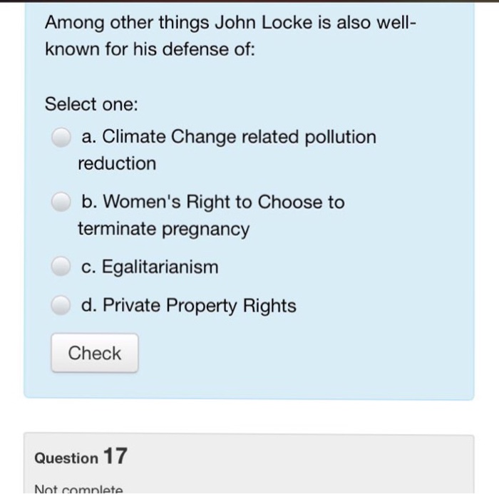 Solved Among other things John Locke is also well- known for | Chegg.com