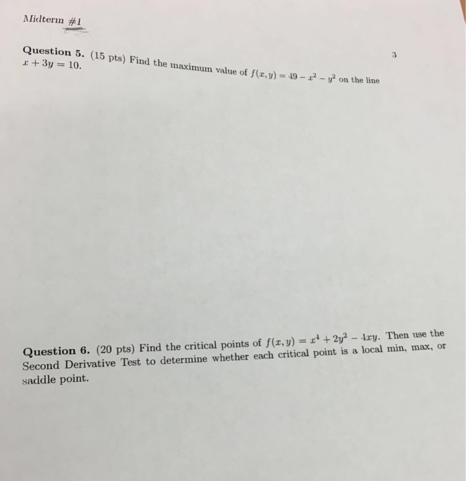 Solved Find the maximum value of f(x, y) = 49 - x^2 - y^2 on | Chegg.com