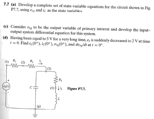 Solved (a) Develop a complete set of state-variable | Chegg.com