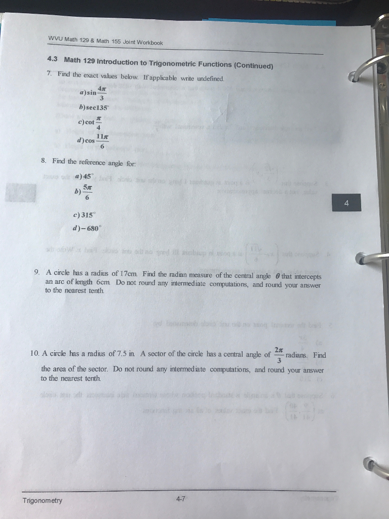 Solved WVU Math 129 & Math 155 Joint Workbook 4.3 Ma th 129 | Chegg.com