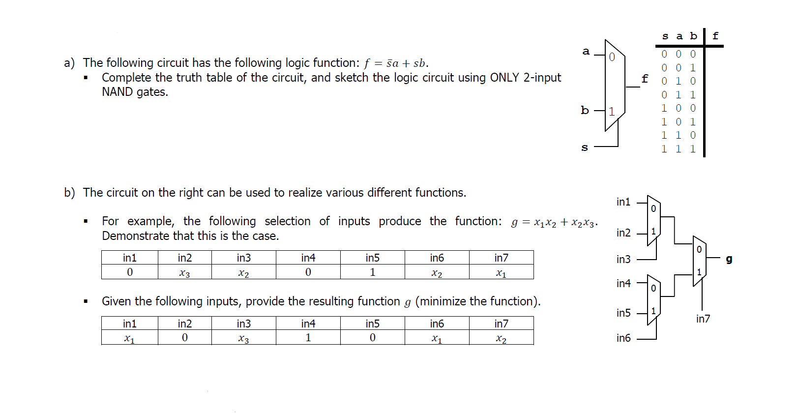 Solved The following circuit has the following logic | Chegg.com