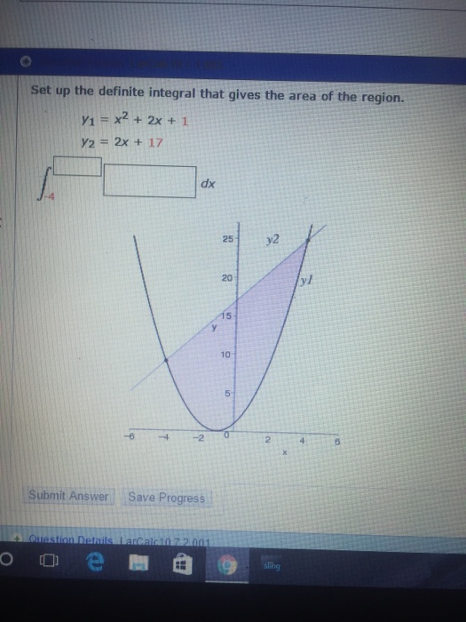 Solved Set up the definite integral that gives the area of | Chegg.com