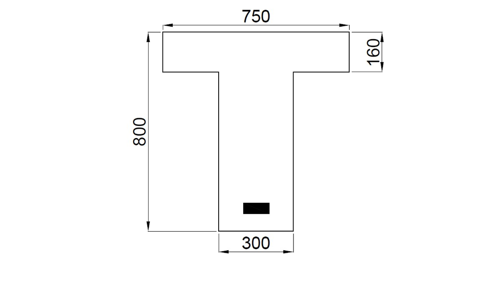 Solved The T-section with given dimensions (in mm) is | Chegg.com