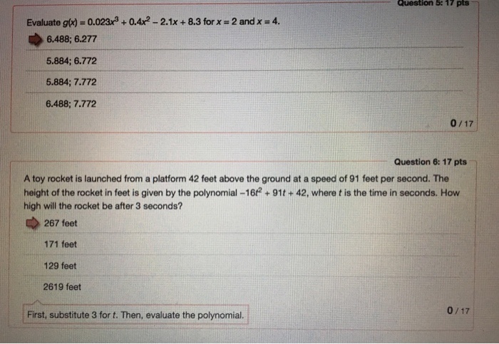 Solved Evaluate g(x) = 0.023x^3 + 0.4x^2 - 2.1x + 8.3 for x | Chegg.com