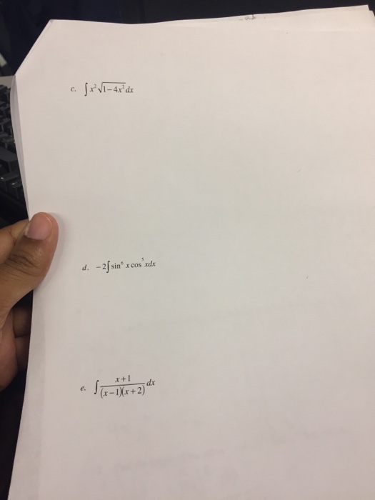 Solved Integral x^2 Squareroot 1 - 4x^2 dx -2 integral | Chegg.com