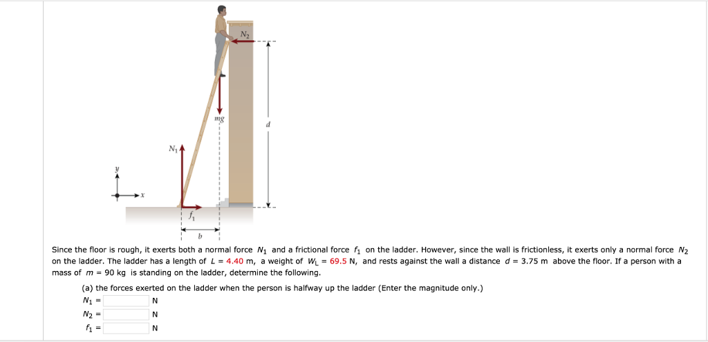 Solved N1 Since the floor is rough, it exerts both a normal | Chegg.com