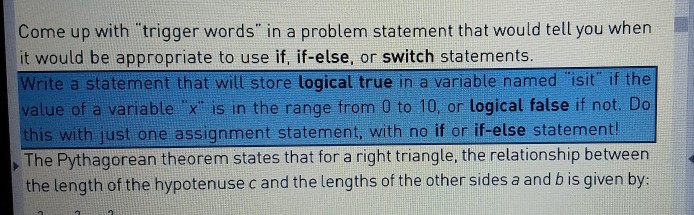 Solved Come up with "trigger words in a problem statement | Chegg.com
