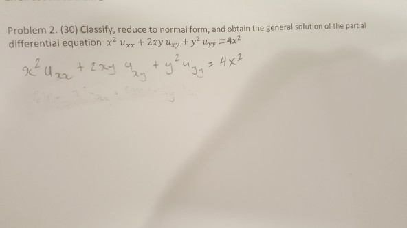 Solved Classify, reduce to normal form, and obtain the | Chegg.com
