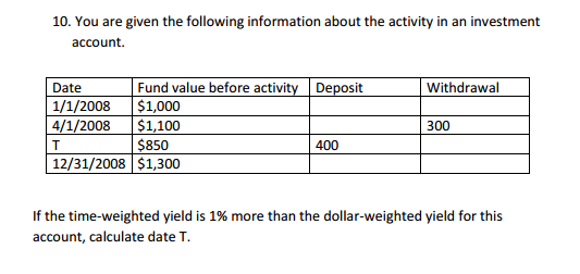 You are given the following information about the | Chegg.com