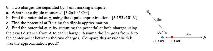 Solved Two charges are separated by 4 cm, making a dipole. | Chegg.com