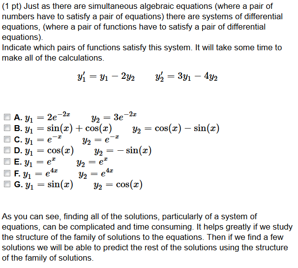 Solved Just as there are simultaneous algebraic equations | Chegg.com