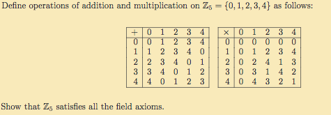 Solved Define operations of addition and multiplication on | Chegg.com