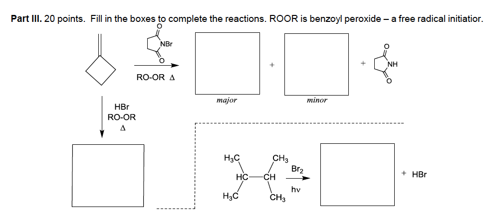 Solved Fill in the boxes to complete the reactions. ROOR is | Chegg.com