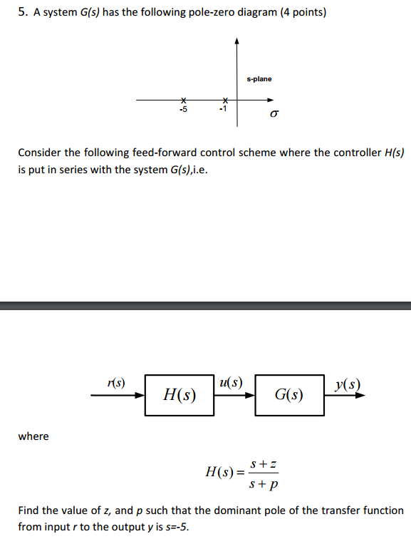 Solved A system G(s) has the following pole-zero diagram | Chegg.com