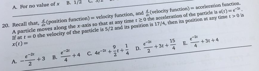 Solved Recall that, d/dt (position function) = velocity | Chegg.com
