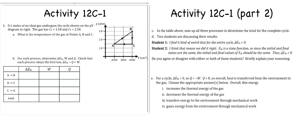Solved Activity 12C-1 Activity 12C-1 (part 2) p (atm 1 0.1 | Chegg.com