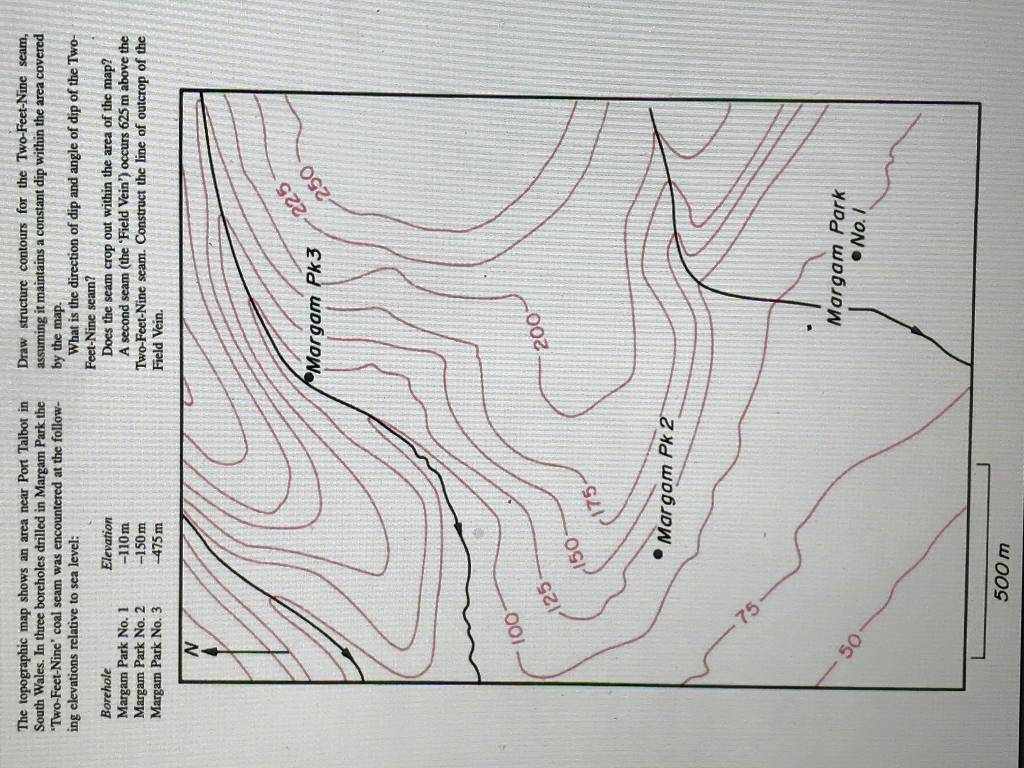The topographic map shows an area near Port Talbot in | Chegg.com
