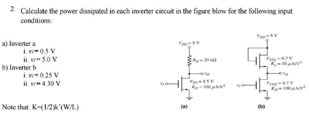Solved Calculate the power dissipated in each inverter | Chegg.com