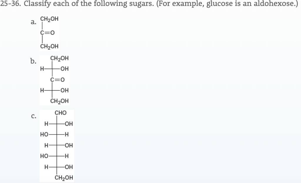 Solved Classify each of the following sugars. (For example, | Chegg.com