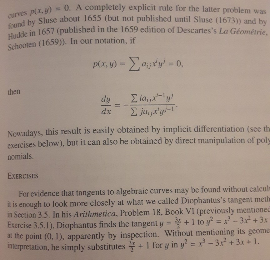 Solved 9.3.3 Derive the formula of Hudde and Sluse by | Chegg.com