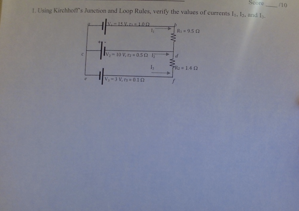 Solved Using Kirchhoff s Junction and Loop Rules, verify the | Chegg.com