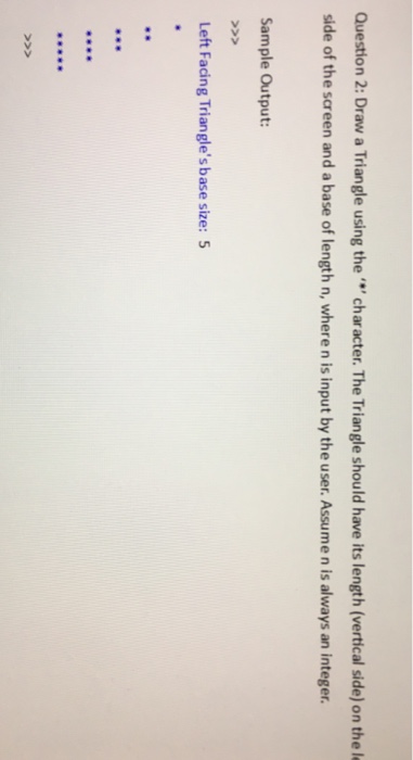 Solved Draw a Triangle using the character. The Triangle | Chegg.com