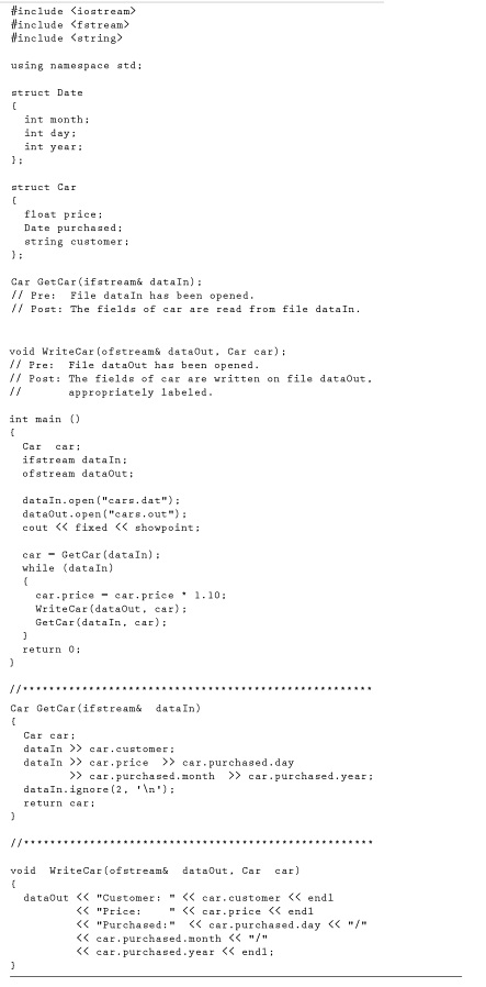 Solved Exercise 1: Augment Car in program Cars with the | Chegg.com