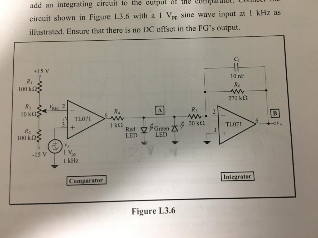 Solved add an integrating circuit to the output of thé | Chegg.com