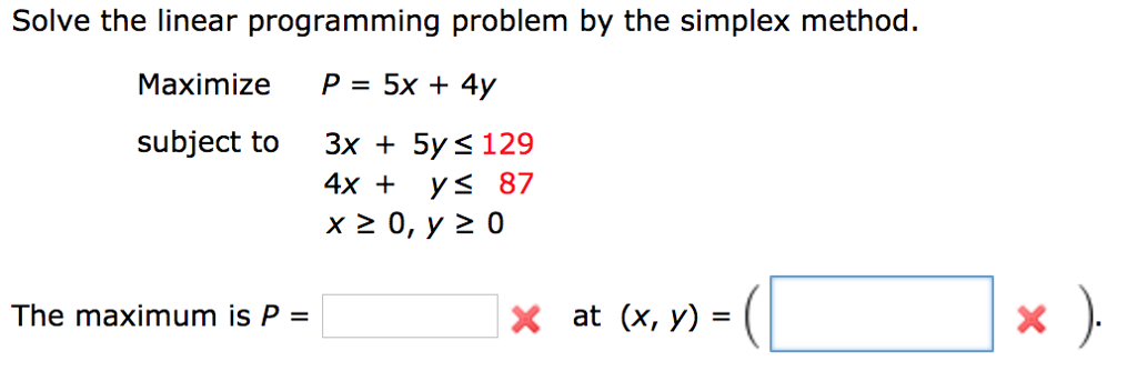 Solved Solve the linear programming problem by the simplex | Chegg.com