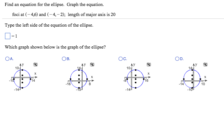 Solved Find an equation for the ellipse. Graph the equation. | Chegg.com