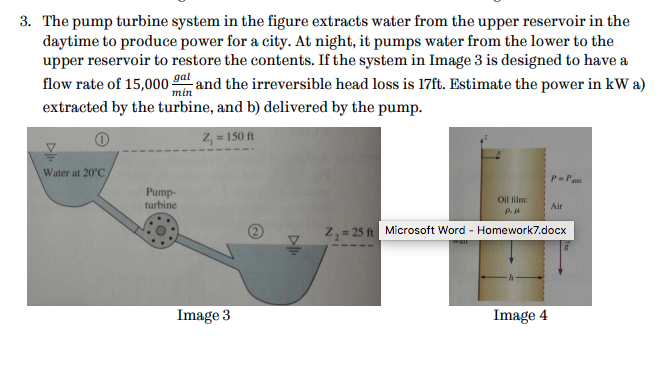 Solved 3. The pump turbine system in the figure extracts | Chegg.com